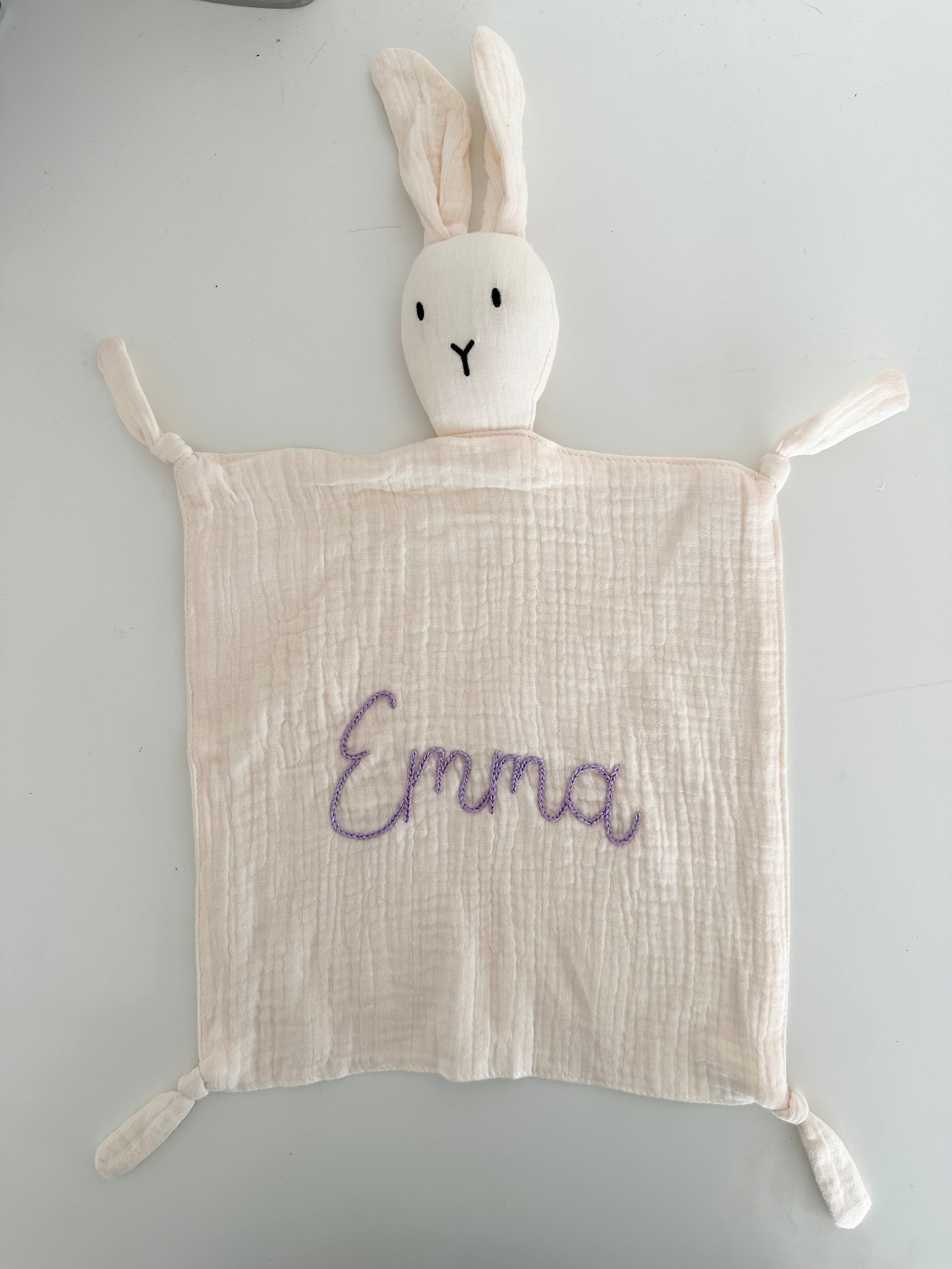 Hand Embroidered Personalized Cotton Security Blanket Lovey Animal ...