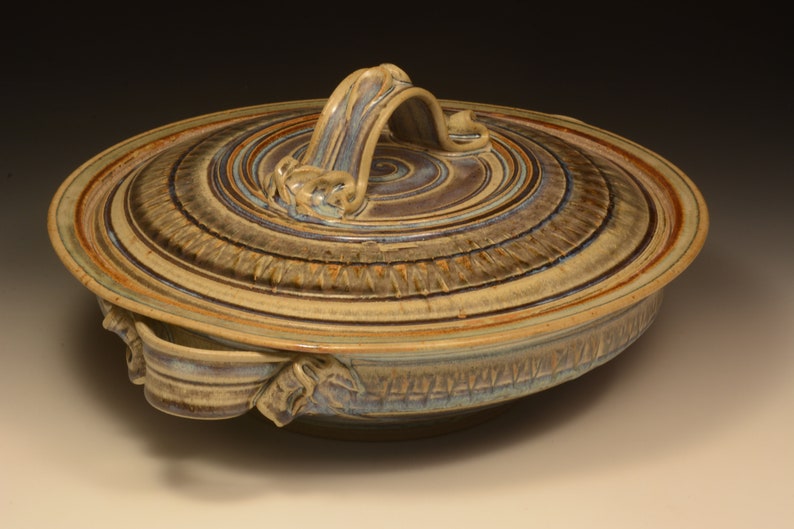 Large Handmade Stoneware Casserole. Wheel Thrown. Functional. - Etsy