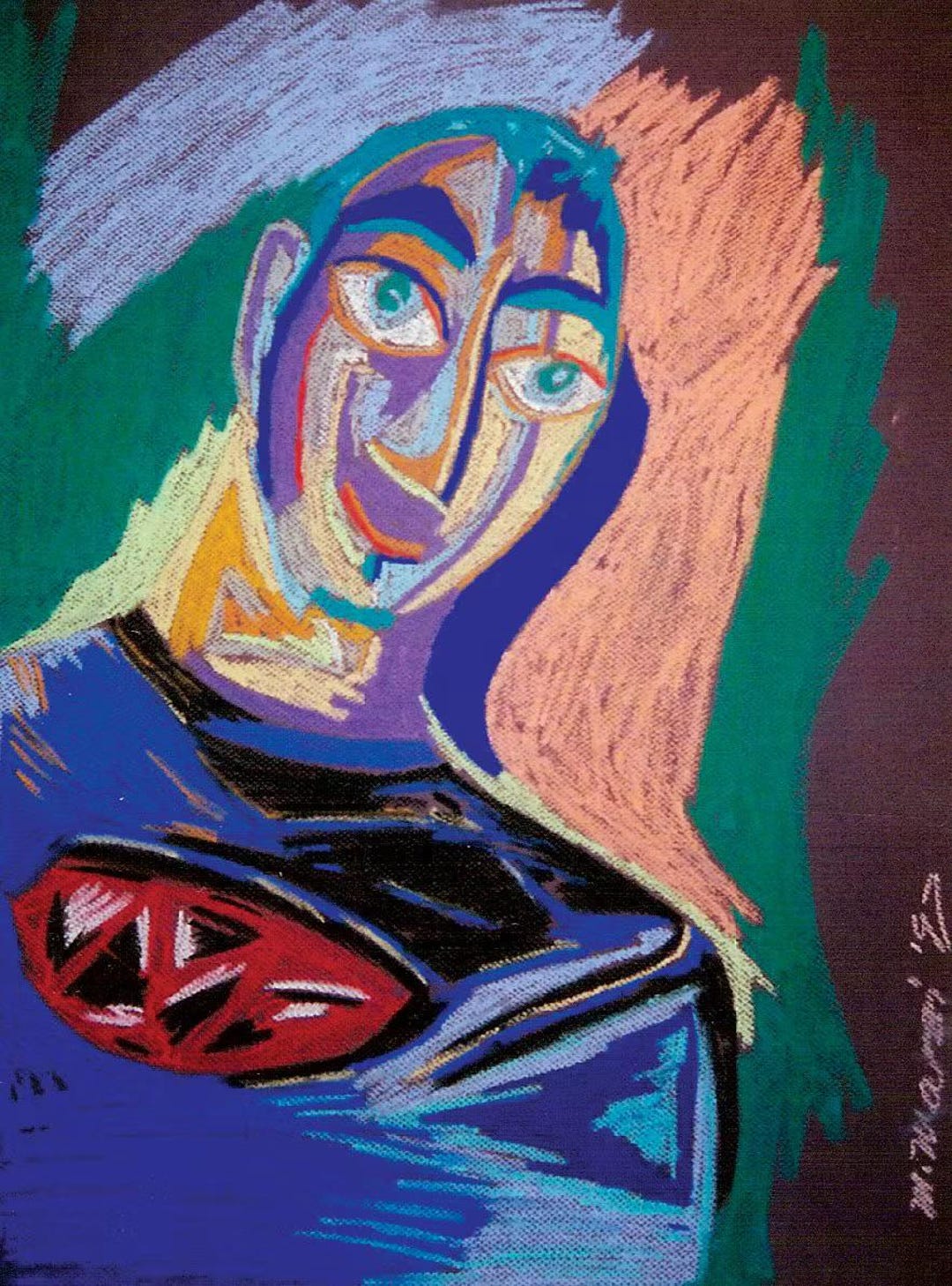 Expressionist Self Portrait Pastel Art – Hole Concert Tee, 18x24 - Etsy