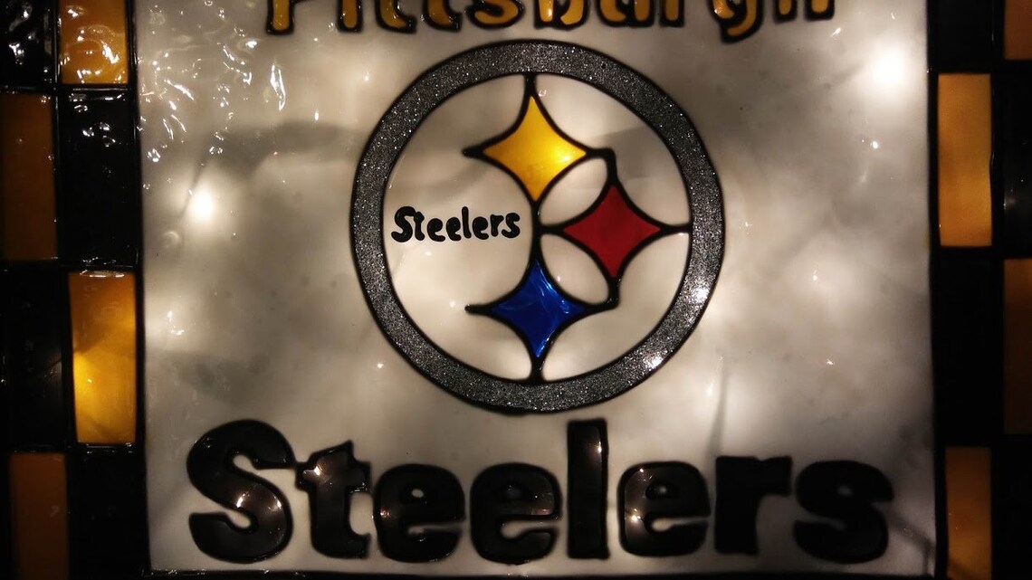 Pittsburgh Steelers Inspired Beer Sign Hand Painted Stained - Etsy
