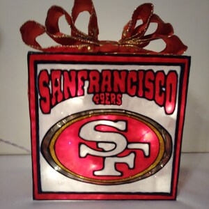 San Francisco 49ers Inspired Glass Block Hand Painted Lighted - Etsy