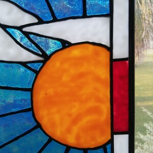 Lighthouse Sunshine Stained Glass Window Panel Hand Painted - Etsy