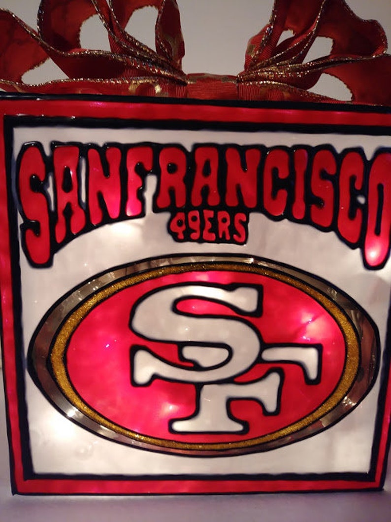 San Francisco 49ers Inspired Glass Block Hand Painted Lighted | Etsy