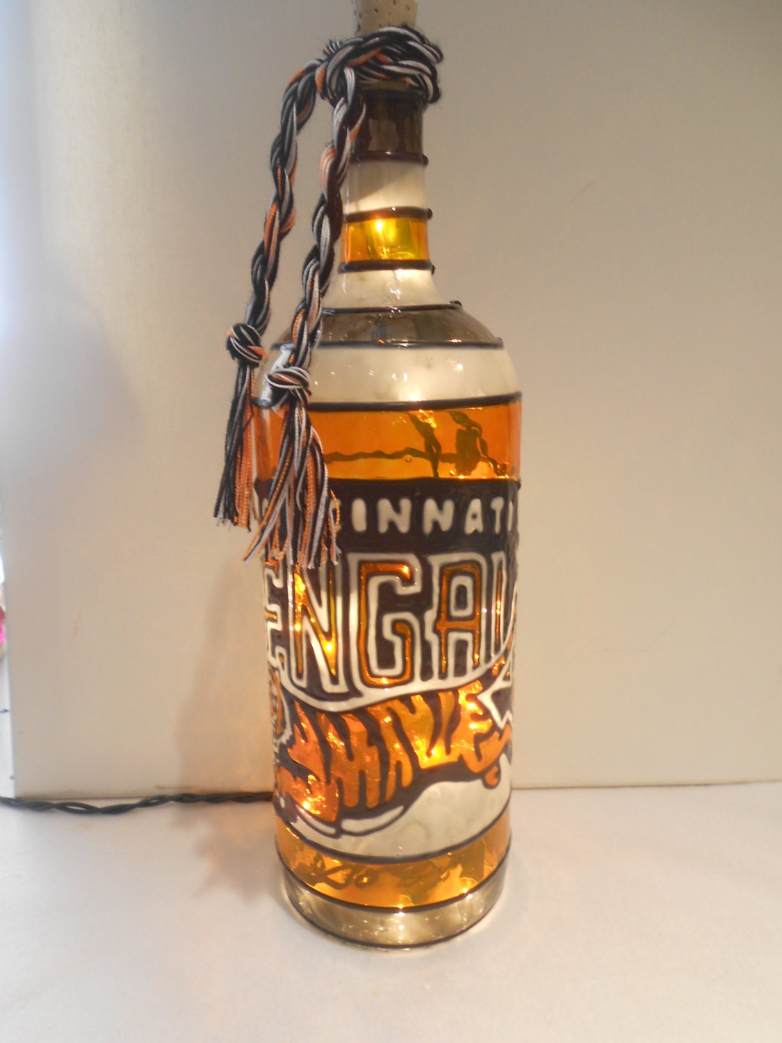 Cincinnati Bengals Inspired Stained Glass Look Lighted - Etsy