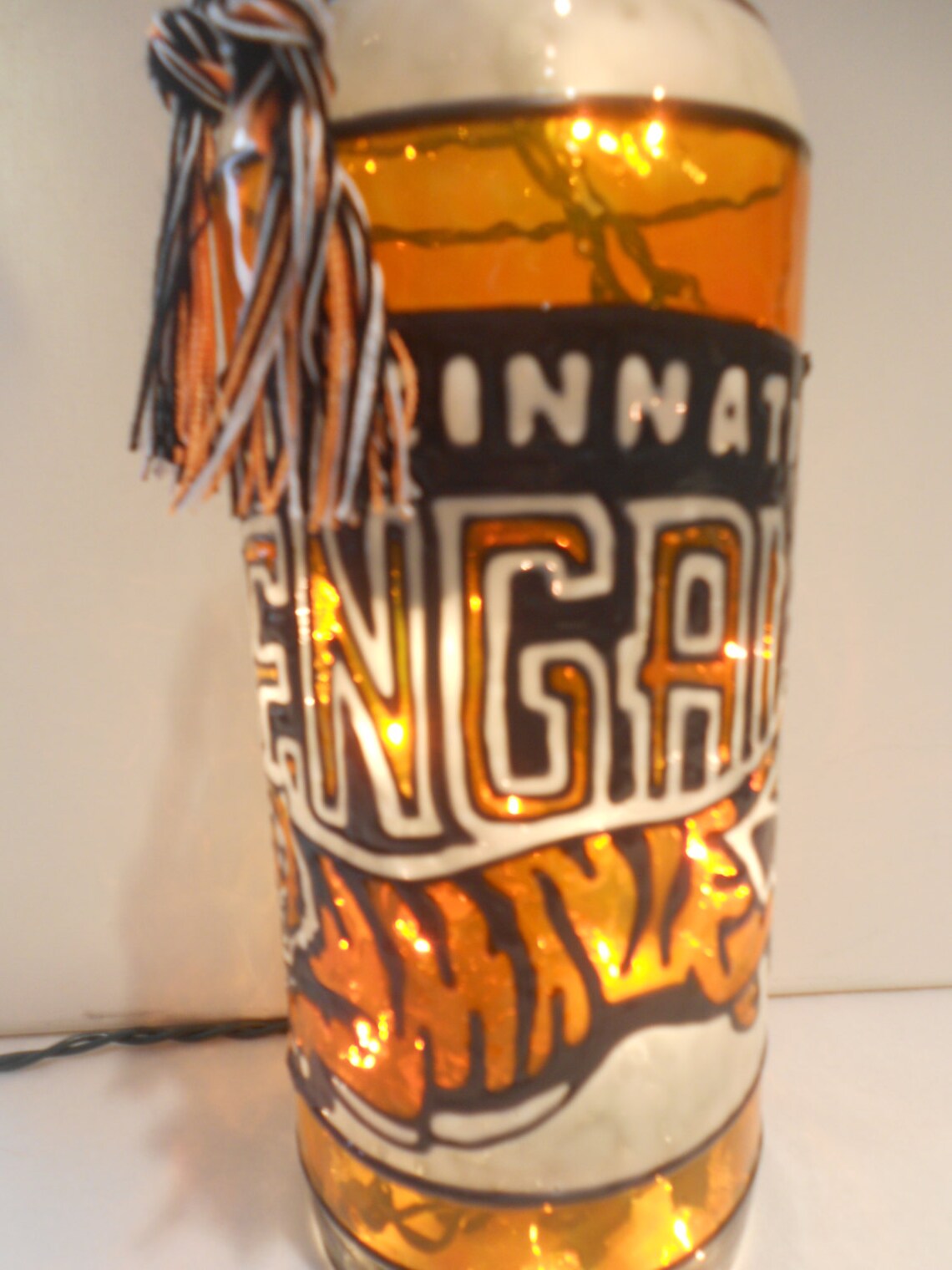 Cincinnati Bengals Inspired Stained Glass Look Lighted - Etsy