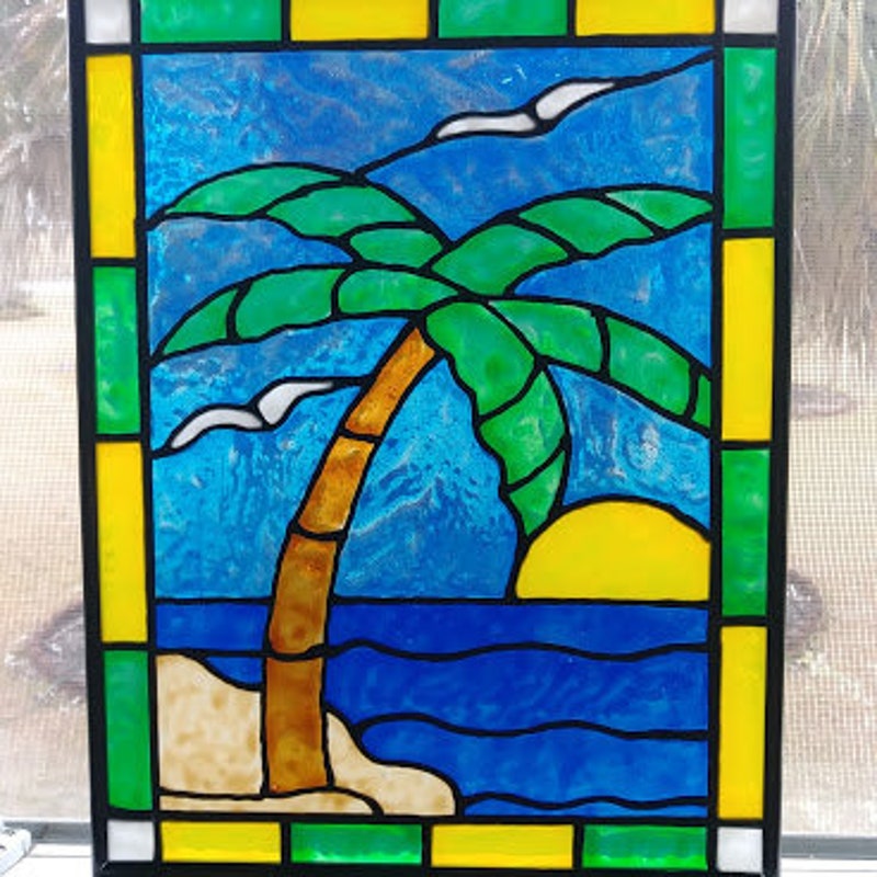 Beach Stained Glass - Etsy