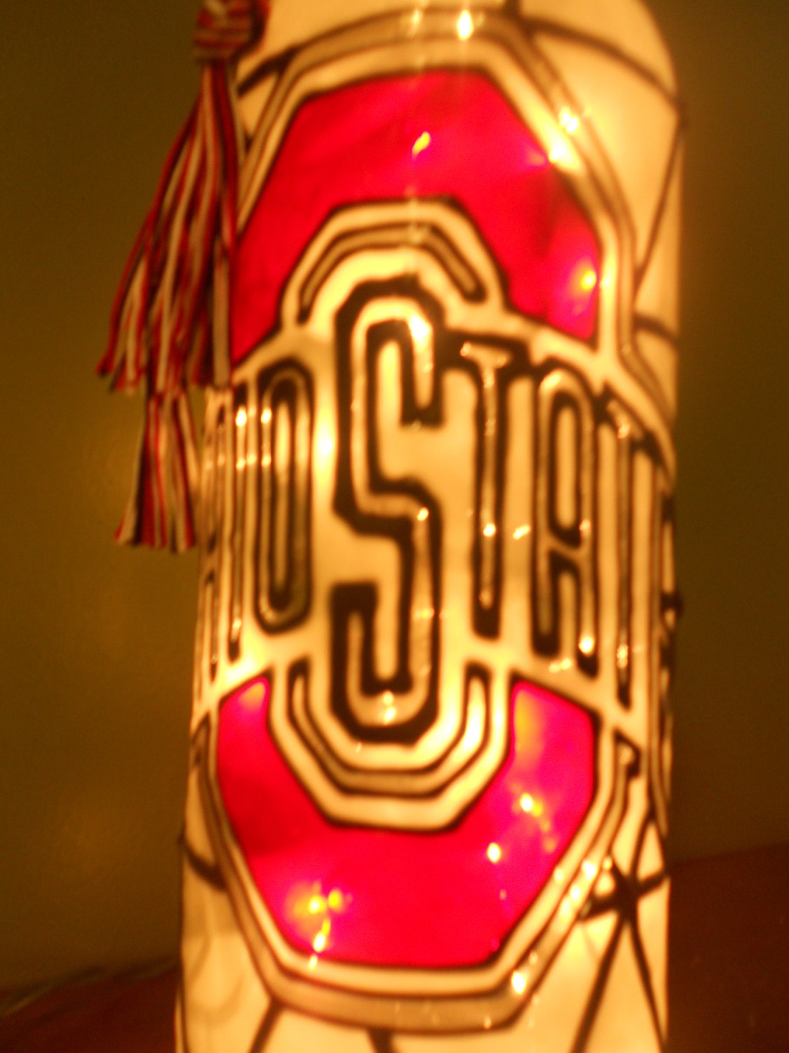 Ohio State Inspired Bottle Lamp Bottle Light Hand Painted | Etsy