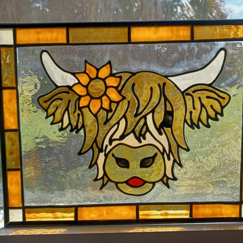 Stained Glass Cow - Etsy