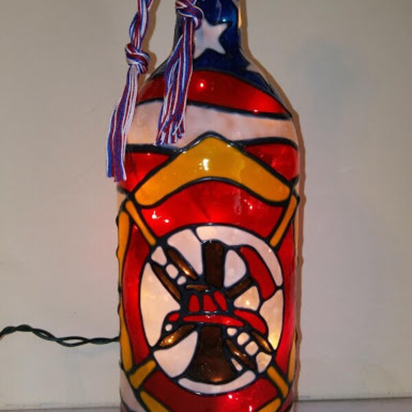 Stained Glass Fire Fighter - Etsy