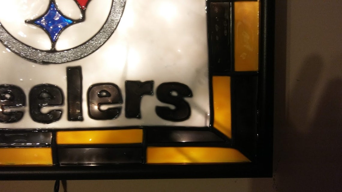 Pittsburgh Steelers Inspired Beer Sign Hand Painted Stained - Etsy