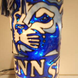 Penn State Inspired Wine Bottle Lamp Handpainted Stained Glass | Etsy