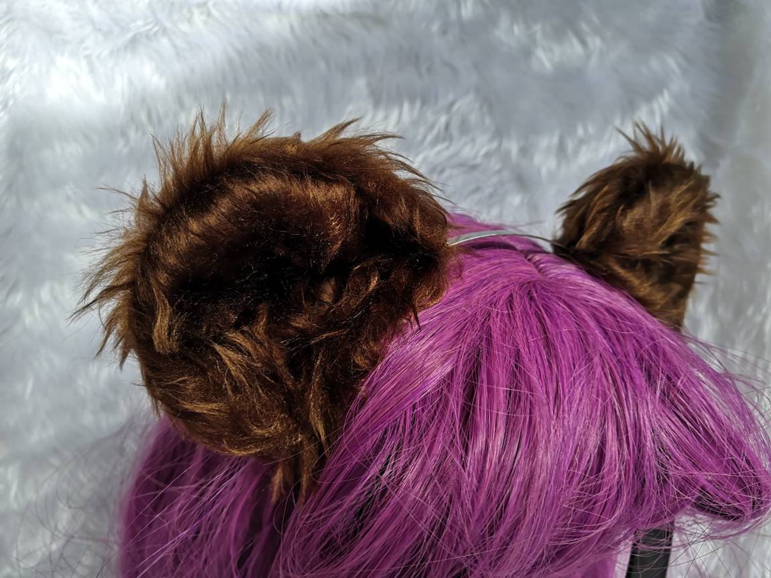 Dark Brown Bear Ears Furry Cosplay Hair Clips Headband Kawaii | Etsy