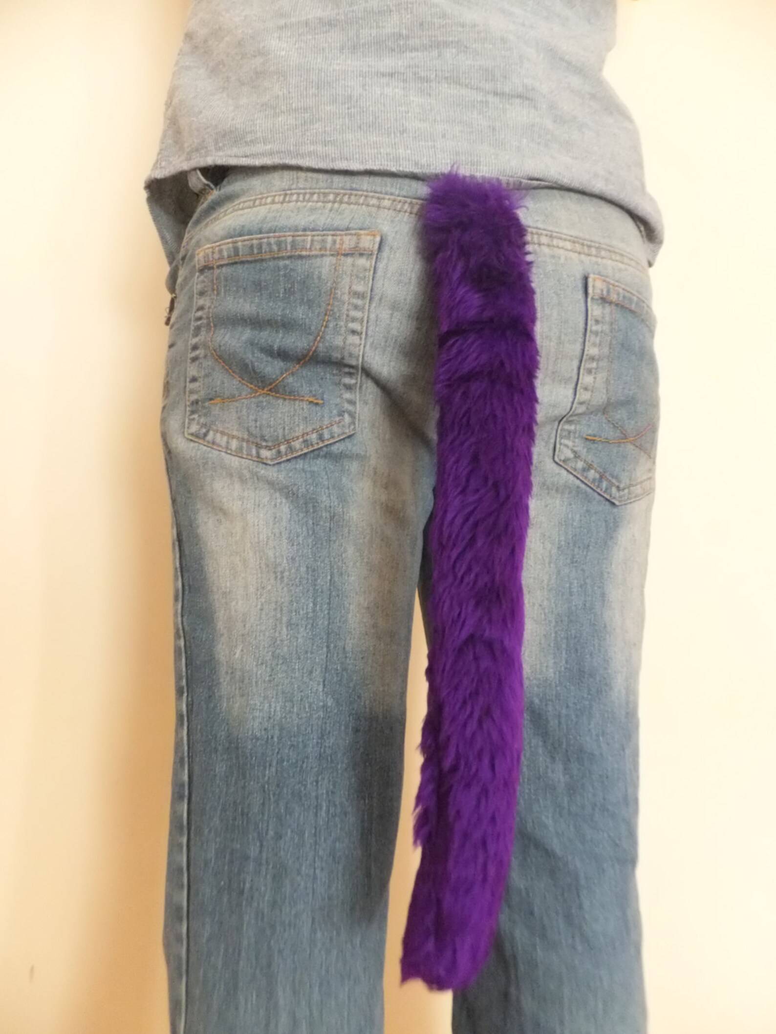 Purple Cosplay Furry Cat Tail Neko Costume Halloween Kitty | Etsy