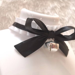 Cosplay Frilly White Black Ruffled Japanese Anime Maid Choker Cat Bell ...