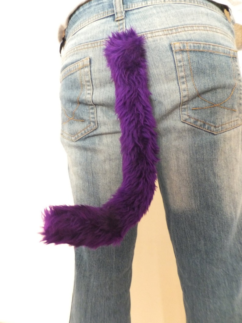 Purple Cosplay Furry Cat Tail Neko Costume Halloween Kitty | Etsy