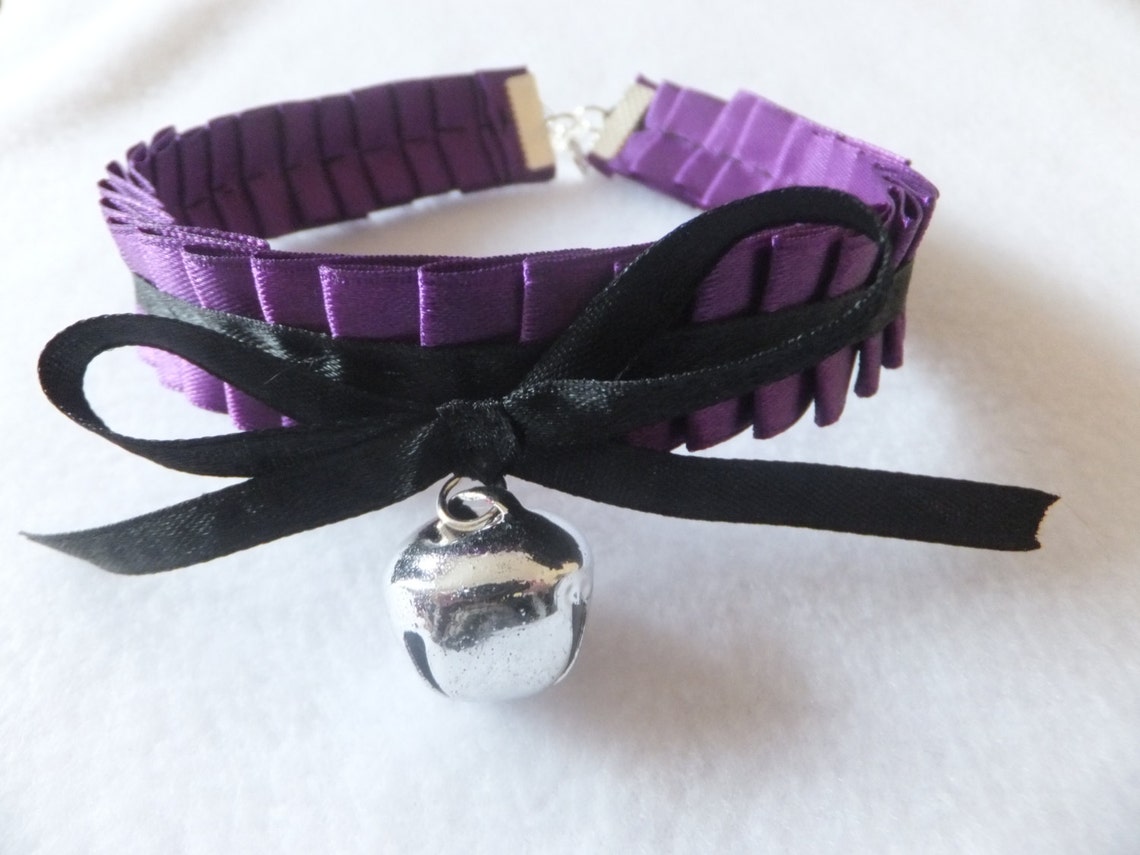 Purple Cosplay Frilly Ruffled Anime Maid Choker with Silver | Etsy