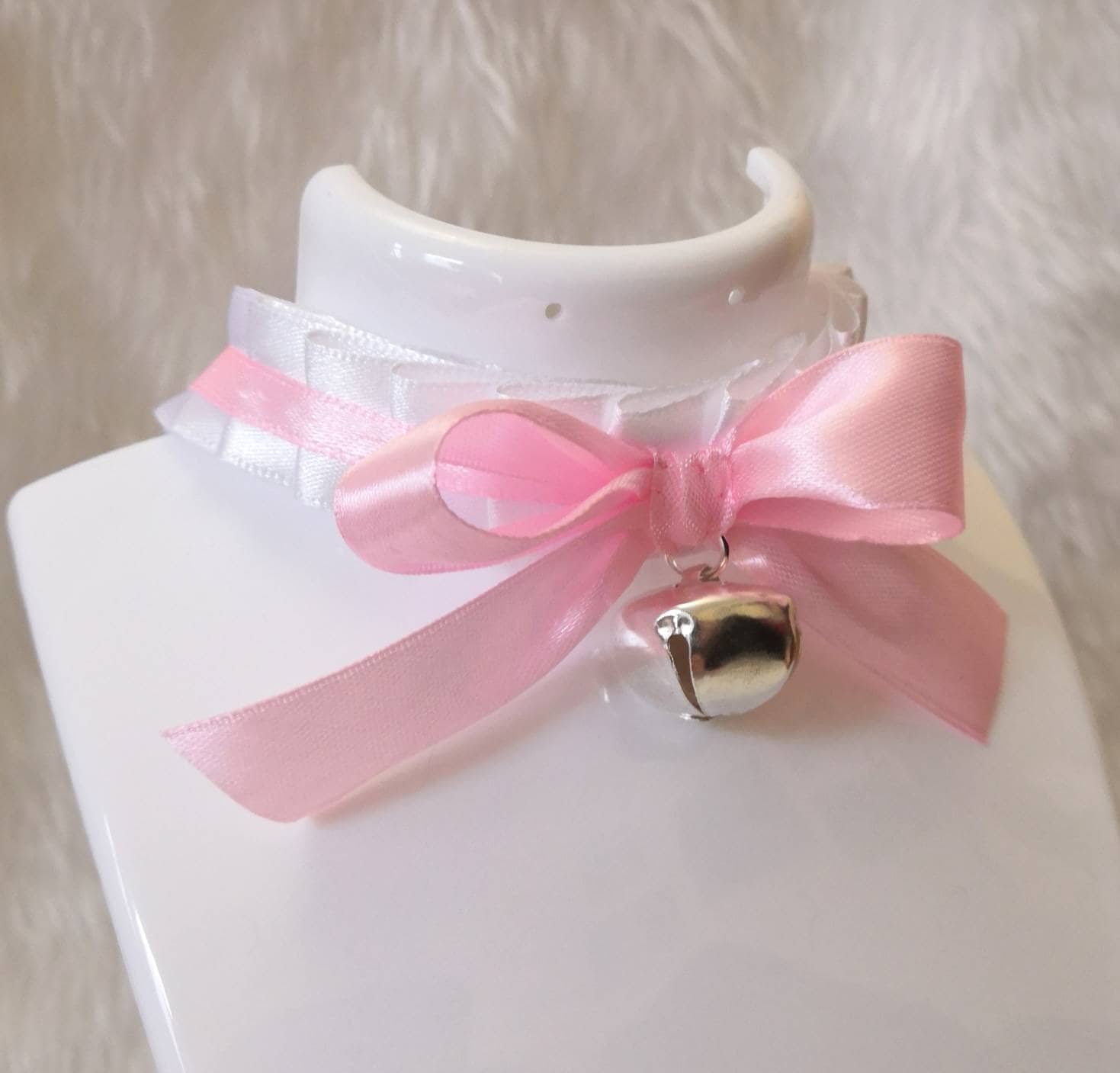 Cosplay Frilly White Pink Ruffled Japanese Anime Maid Choker - Etsy UK