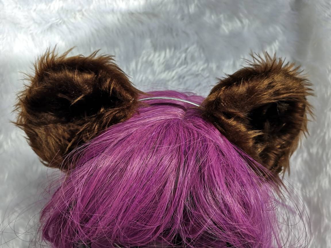 Dark Brown Bear Ears Furry Cosplay Hair Clips Headband Kawaii - Etsy