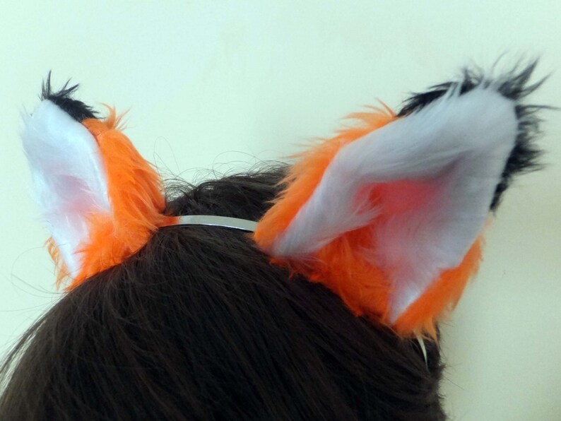 Ginger Black Tips Cosplay Fox Wolf Ears Hair Clips Headband - Etsy