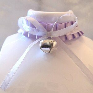 Lilac Purple Bell BDSM Collar Ddlg White Cosplay Anime Maid Choker Cat ...