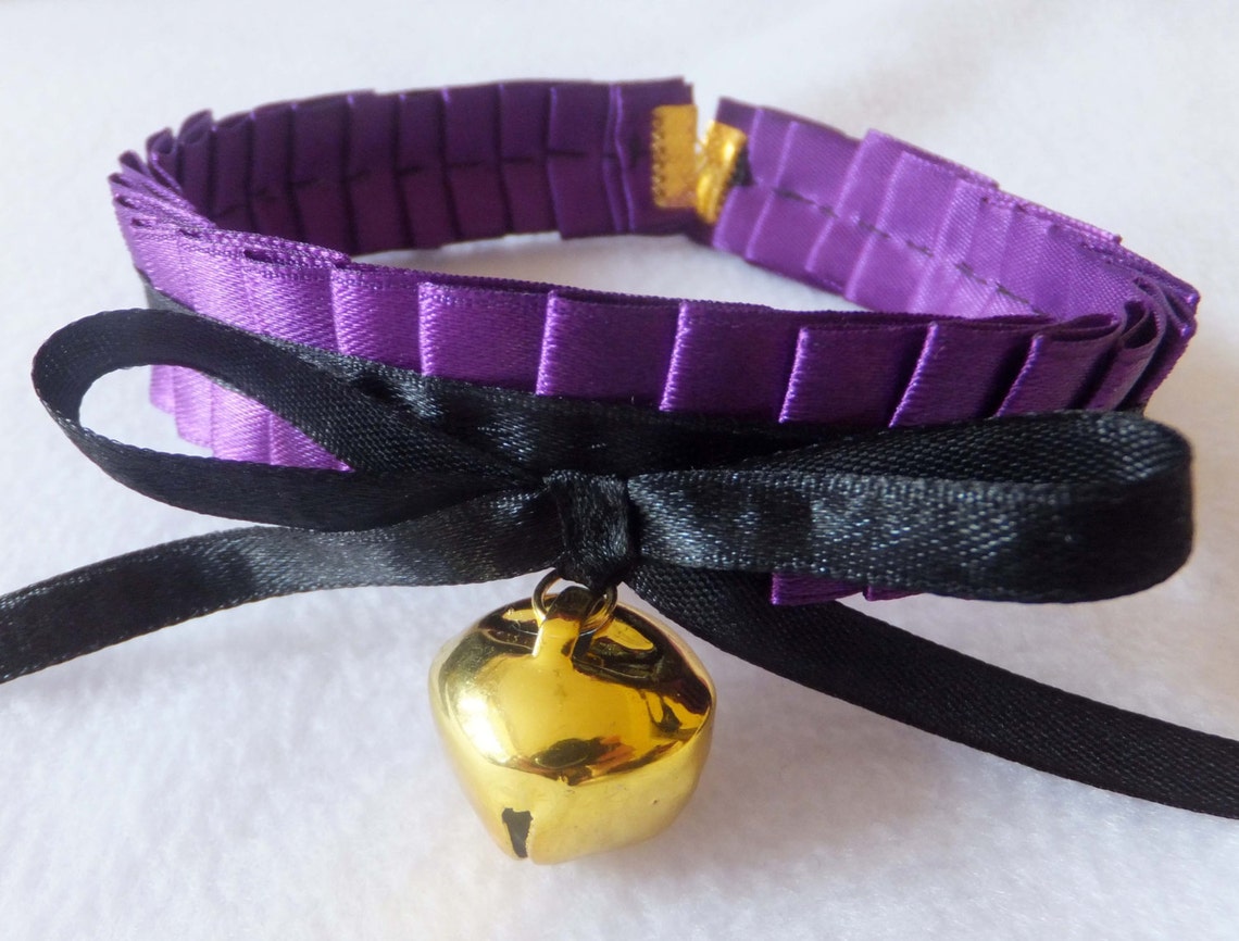 Purple Cosplay Frilly Ruffled Anime Maid Choker with Silver | Etsy