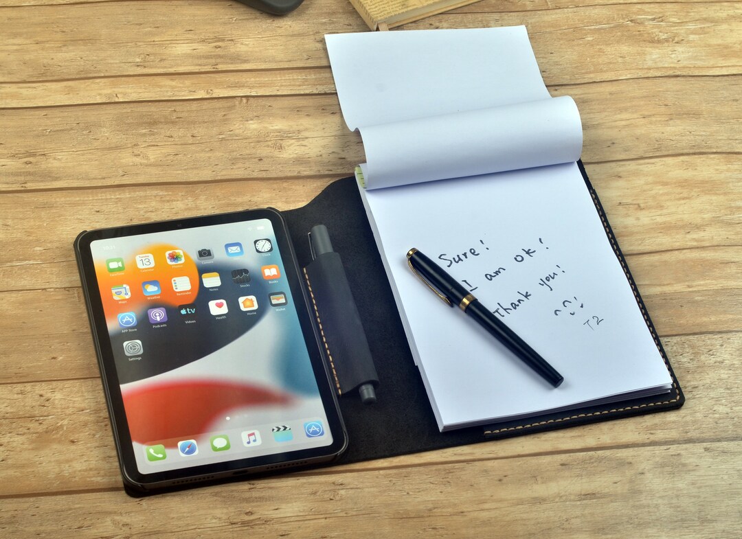 Leather iPad Mini Case With A5 Writing Pad,ipad Mini Folio With A5 ...
