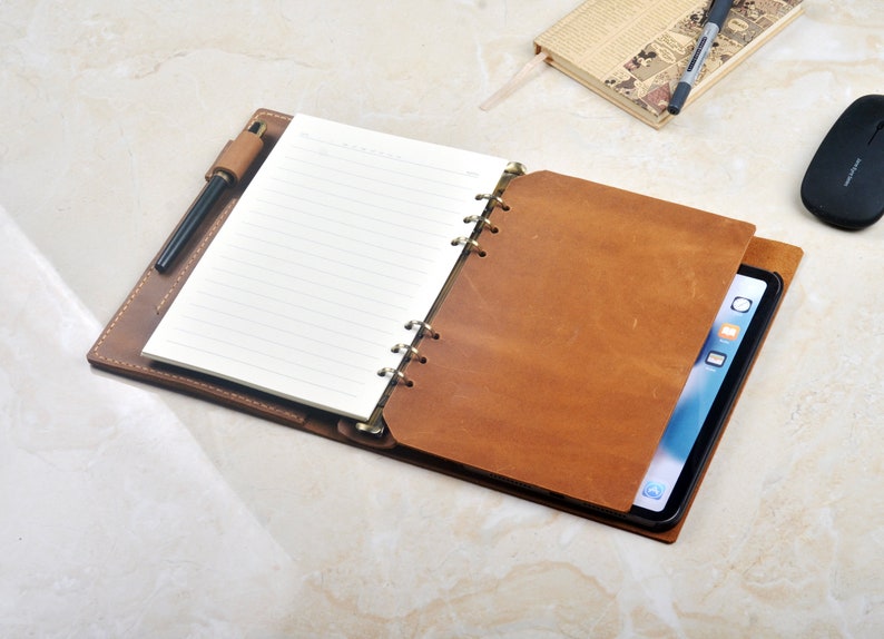 IPad Mini Leather A5 Binder Cover,ipad Mini With A5 Paper,leather 6 ...