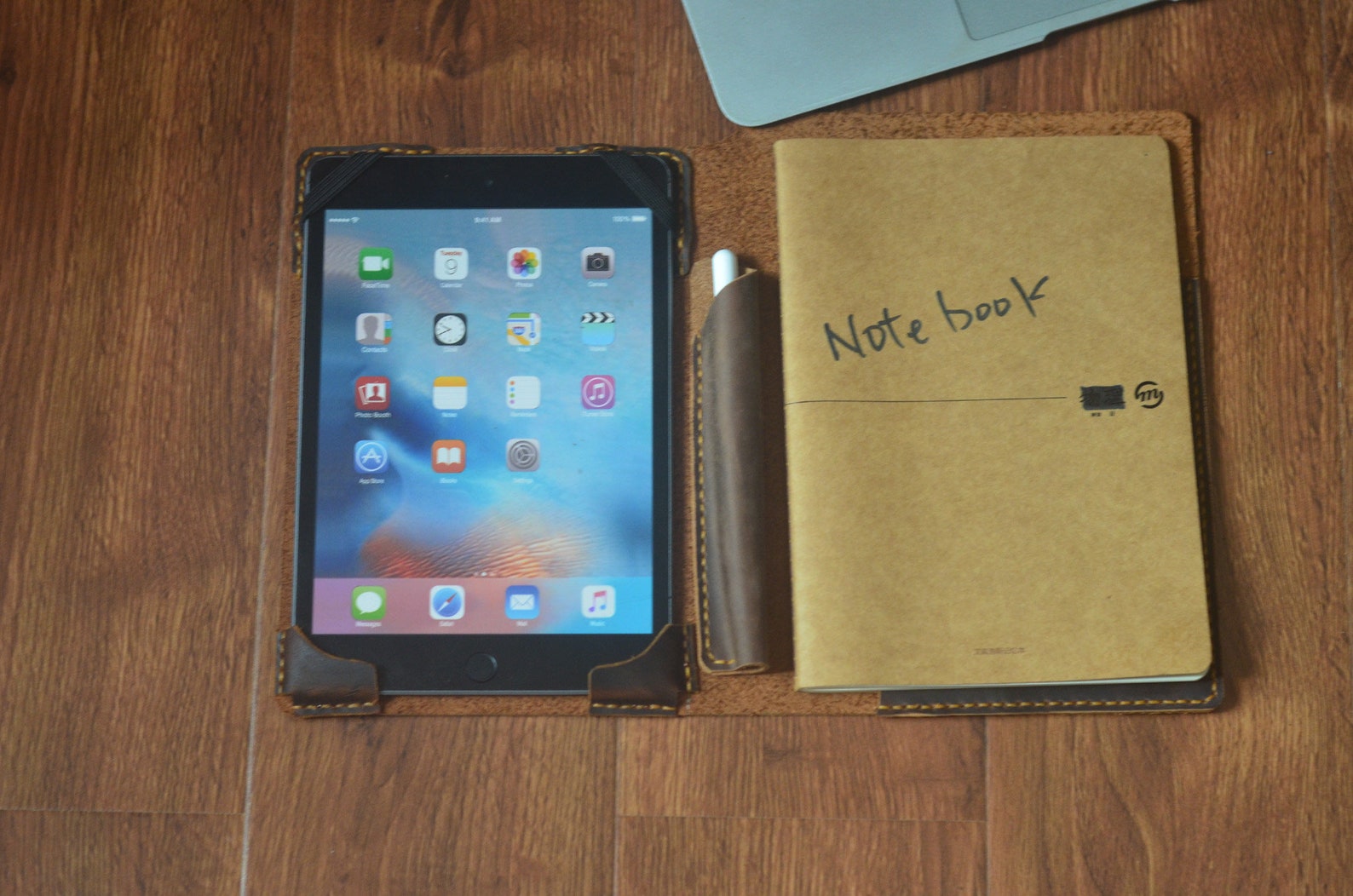 Leather iPad Mini With A5 Notepad,ipad Mini With A5 Paper Writing Pad ...