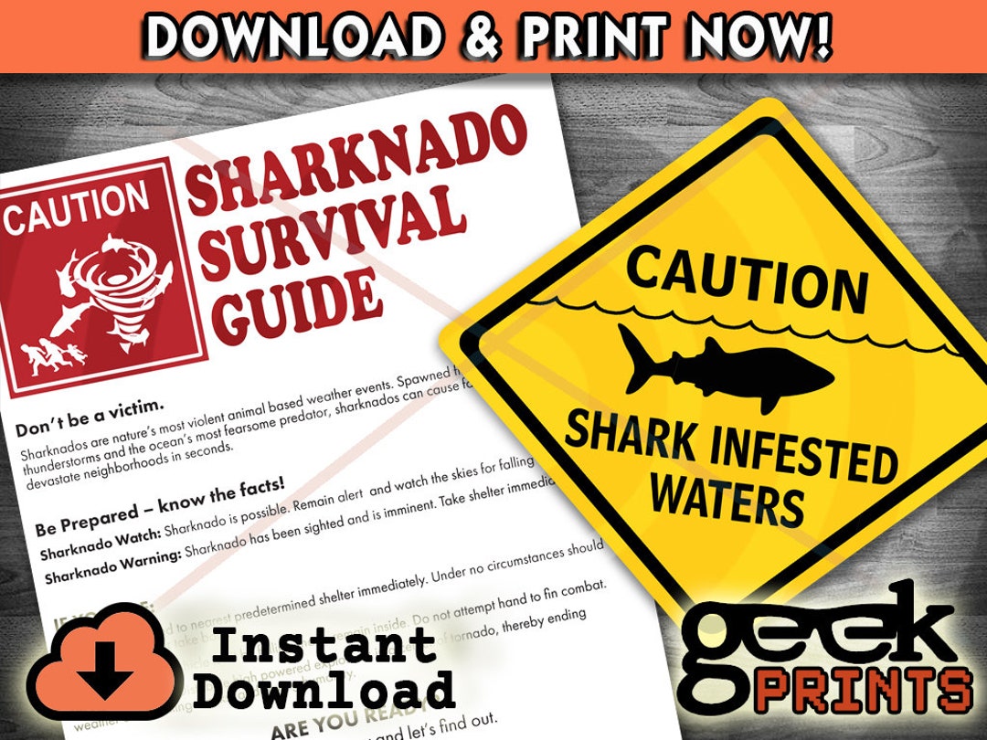 Sharknado & Jaws Printable Signs - Shark Theme Party - Etsy