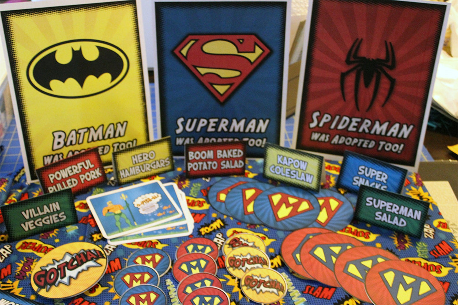 Hero Comic Book Menu Tent Cards Editable Text Printable - Etsy