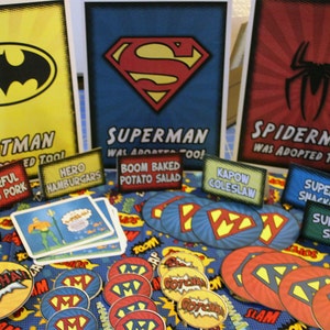 Hero Comic Book Menu Tent Cards Editable Text Printable - Etsy