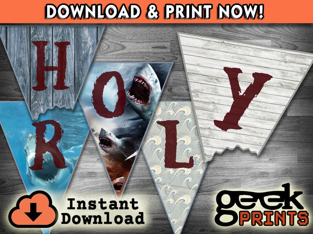 Holy Shark! Sharknado & Jaws Banner Printable Download - Etsy