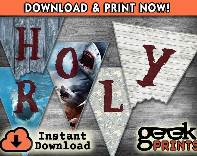 Holy Shark Sharknado & Jaws Banner Printable Download - Etsy