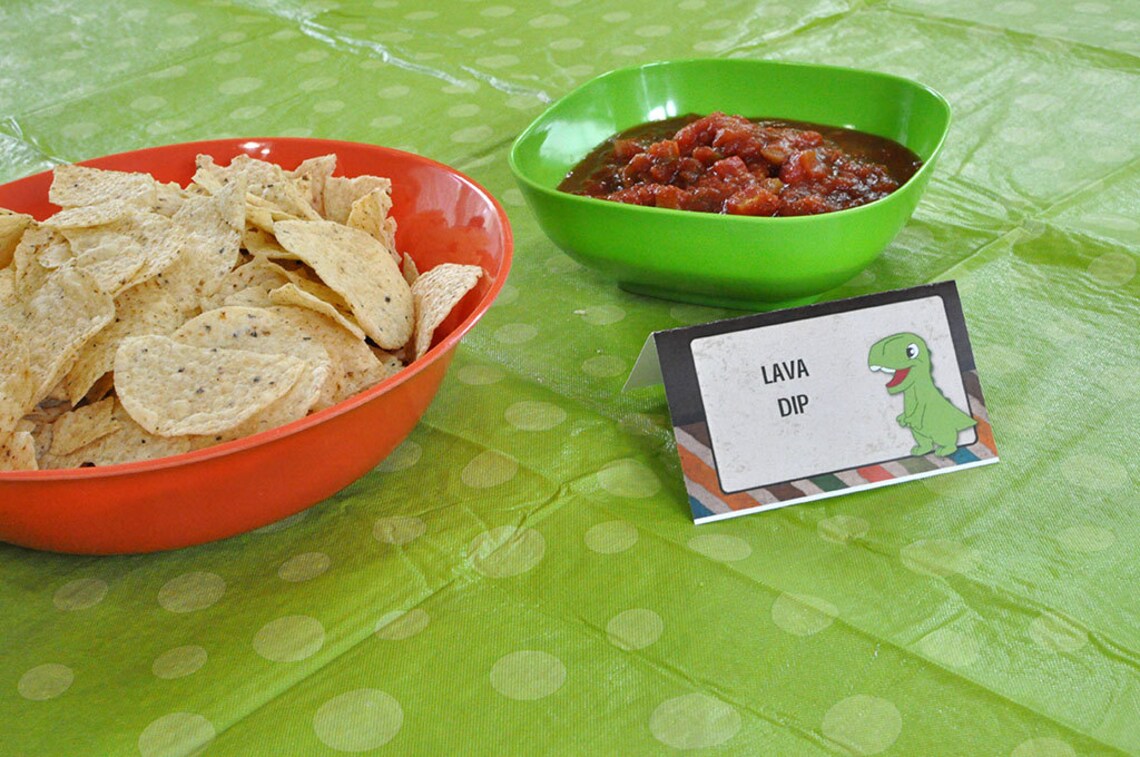 Adorable Dinosaur Party Menu Tent Cards Editable Text | Etsy