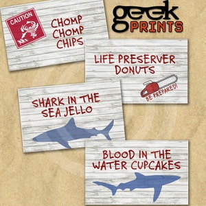 Shark Week Menu Cards With Editable Text Templett - Etsy