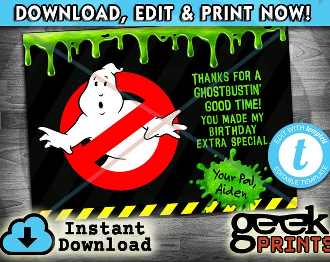 Ghostbusters Thank You Tags Instant Download , Ghostbusters Thank You ...