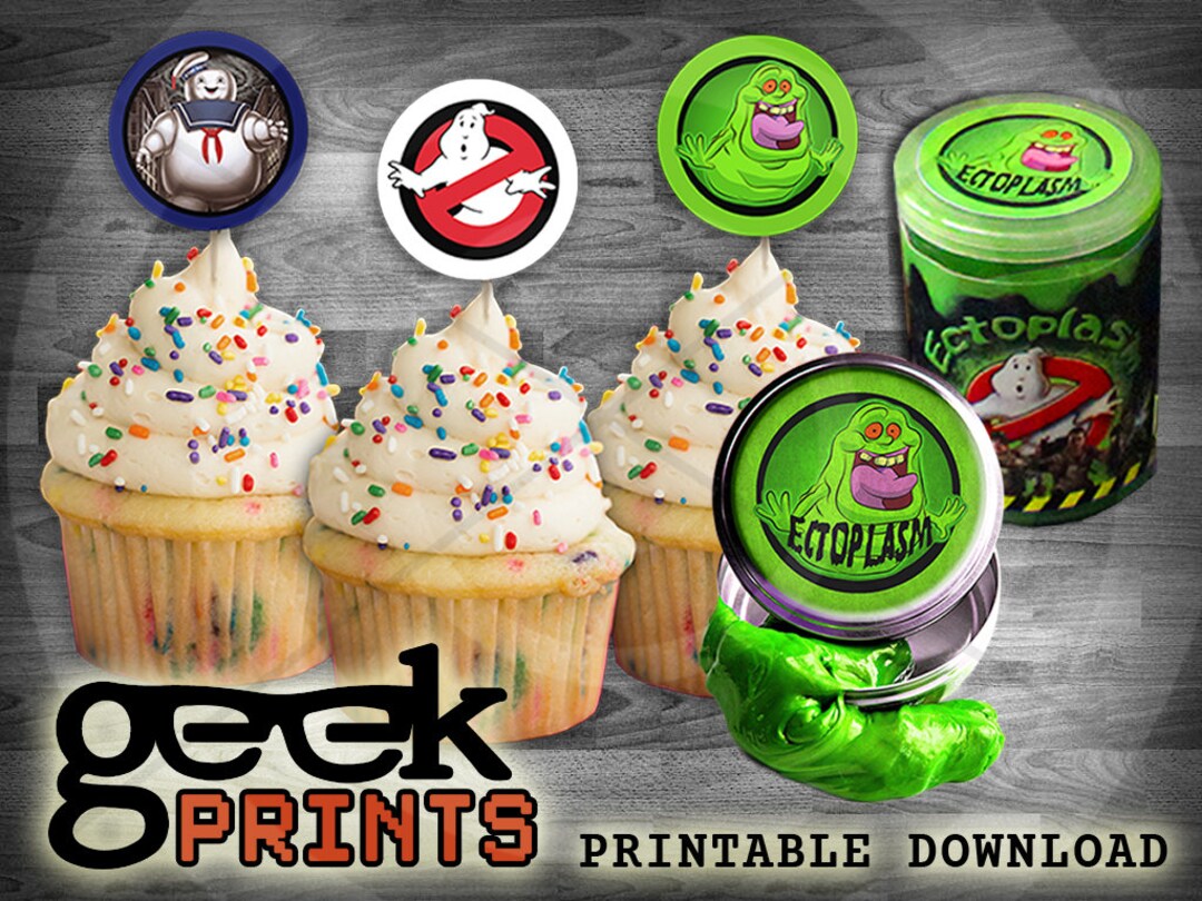 Slime Labels and Cupcake Toppers Inspired by Ghostbusters Printable - Etsy