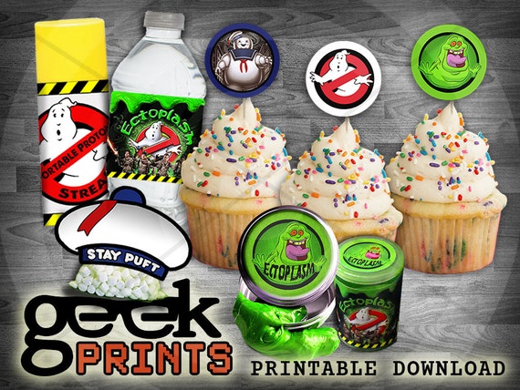 Ghost Buster Party Favors Printables inspired by Ghostbusters Movie by ...