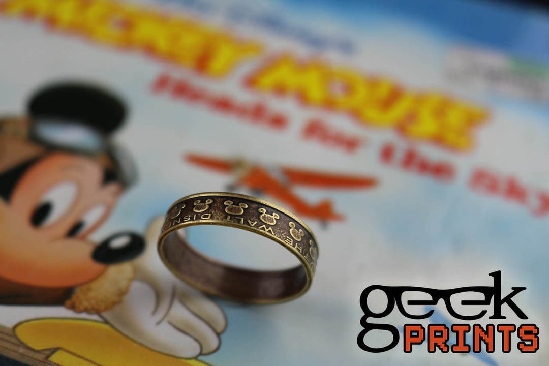 Mickey Mouse Disney Brass Token Ring - Etsy