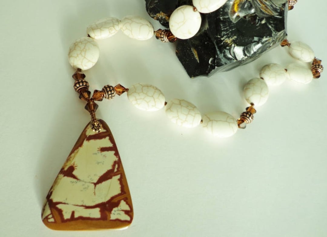 Apache Rhyolite Pendant Necklace, Natural Magnesite Necklace, Gemstone ...