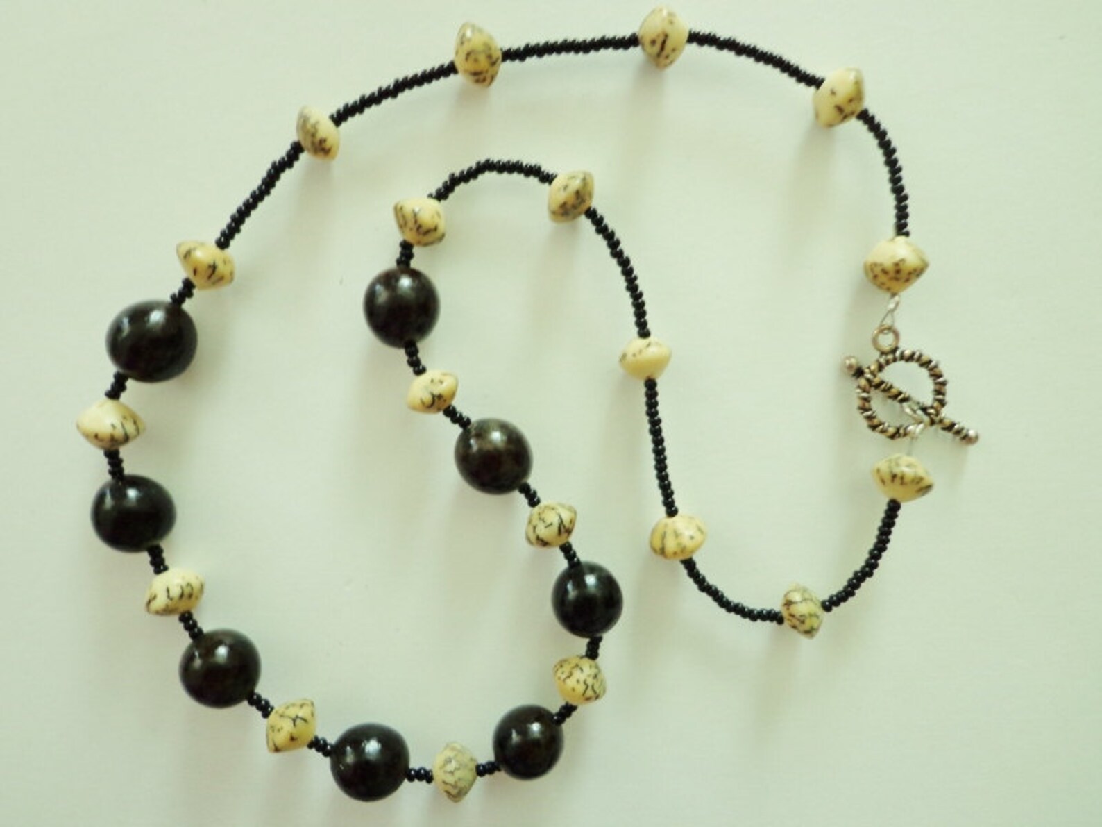 Natural Betel Nut Beads Necklace, Buri Root Beads Necklace, Casual ...