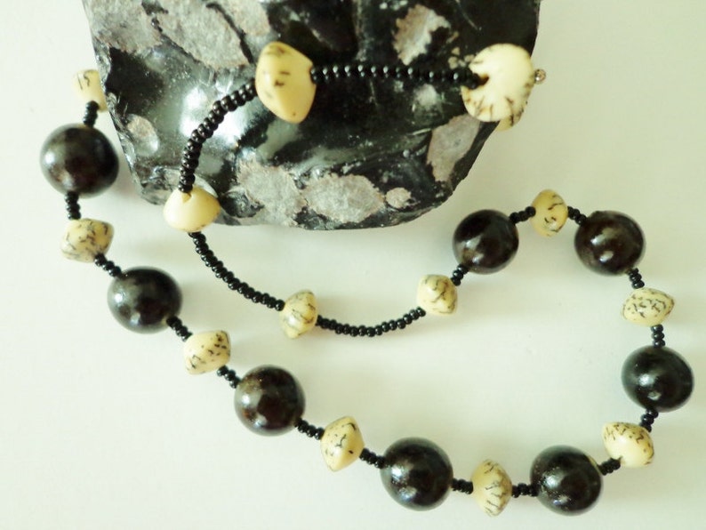 Natural Betel Nut Beads Necklace, Buri Root Beads Necklace, Casual ...
