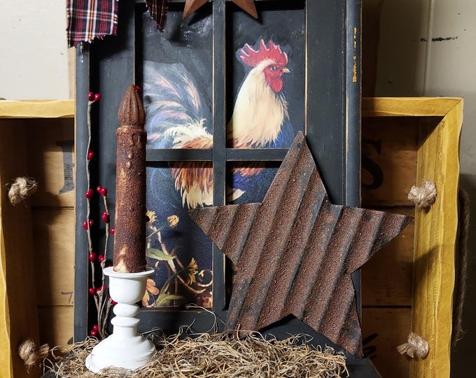 Primitive Shelf, Primitive Decor, Primitive Rooster Shelf, Rooster ...