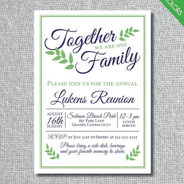 Family Reunion Flyer - Etsy