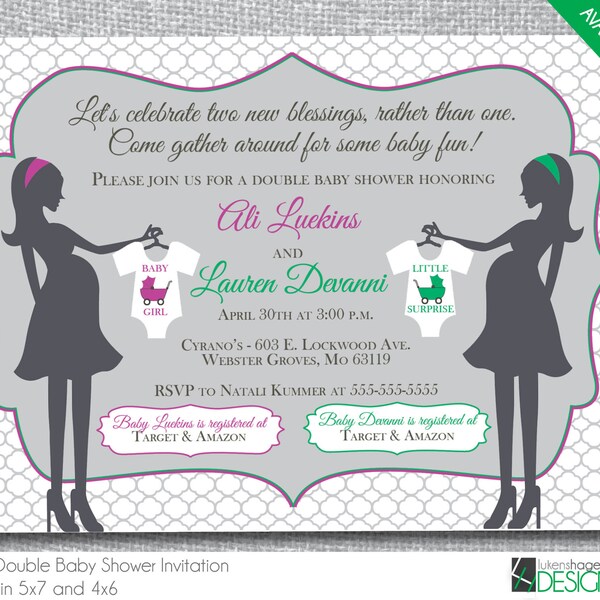 Dual Baby Shower Invitation - Etsy