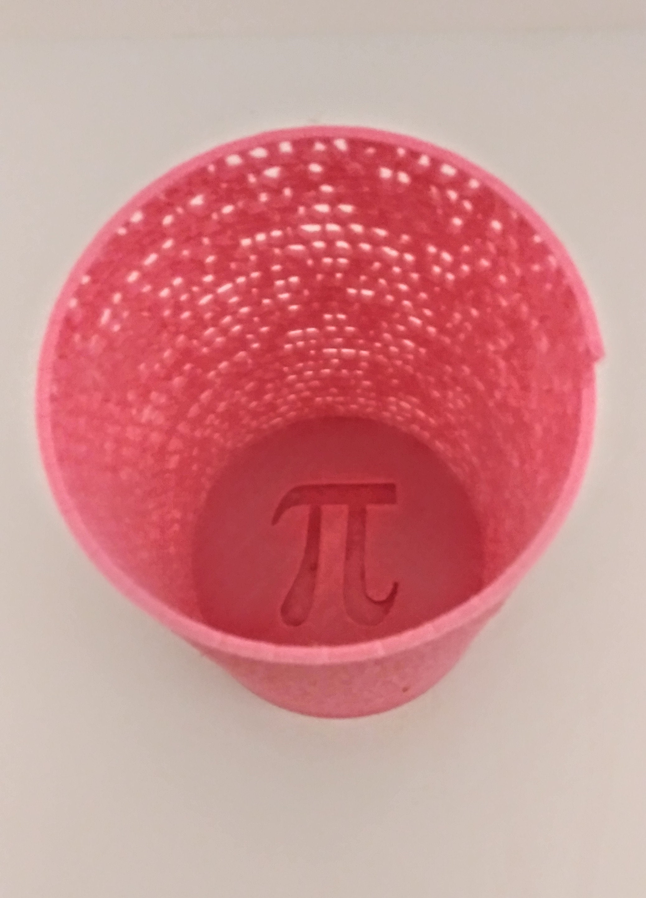 Pink Pi Glass, Pencil Holder, 3D Printed, Math, Pi, Home Decor, Science ...