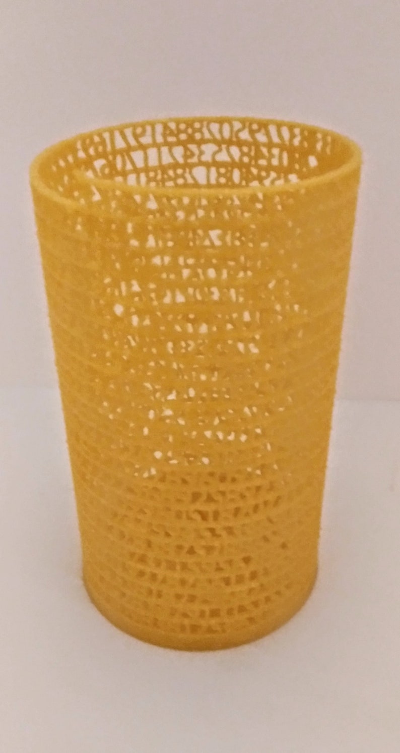 Yellow Pi Glass, Pencil Holder, 3D Printed, Math, Pi, Home Decor ...
