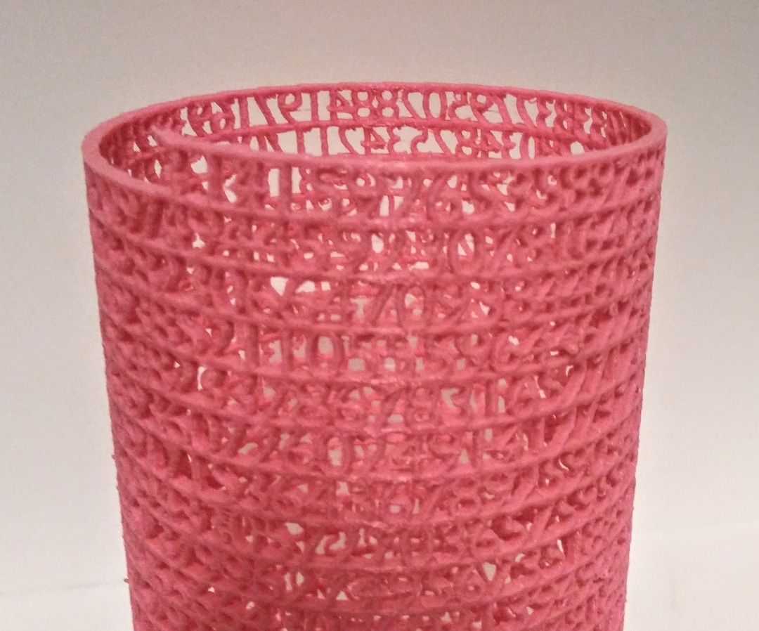 Pink Pi Glass, Pencil Holder, 3D Printed, Math, Pi, Home Decor, Science ...