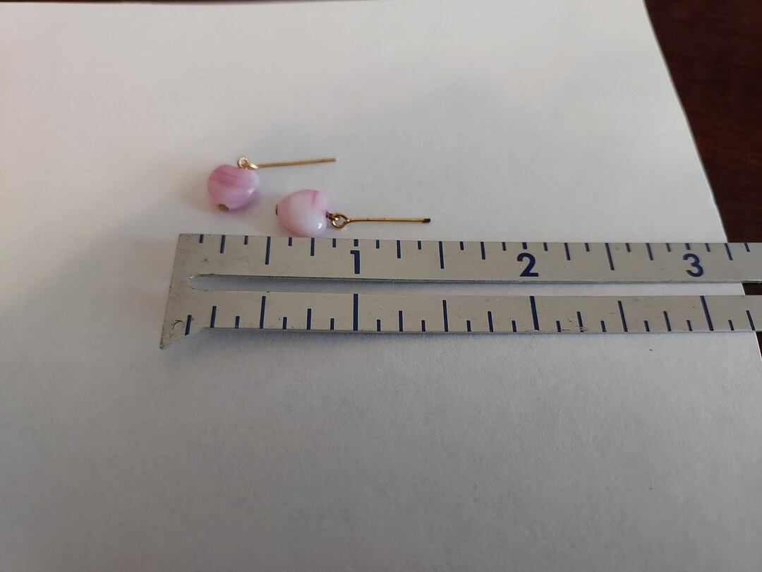 Pink Glass Heart Doll Earrings E34 - Etsy