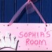 Personalized Name Sign. Girl's Crown Room Sign. Glittered Crown. Girl's ...